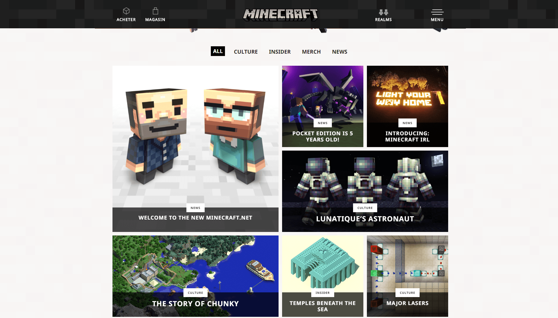 Nouvelle mise-à-jour du site de minecraft.net - Minecraft-France