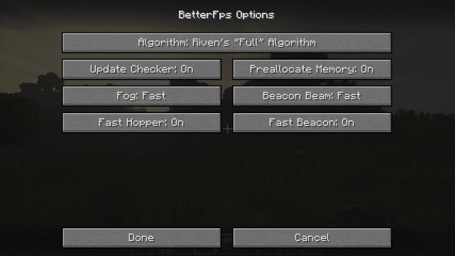 [Mod] BetterFps [1.7.10 - 1.12.2] - Minecraft-France