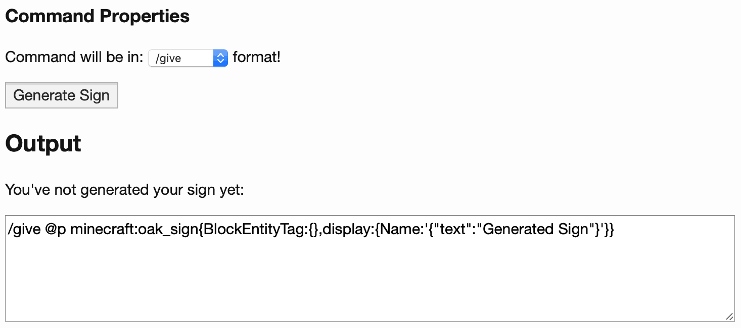 [Outil] Command Sign Generator - Minecraft-France