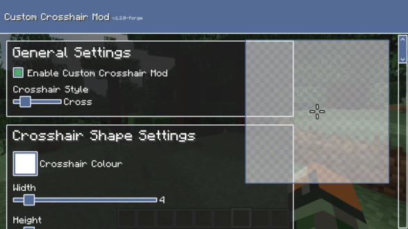 Mod : Custom Crosshair (1.7.10 à 1.21.5) - Minecraft-France