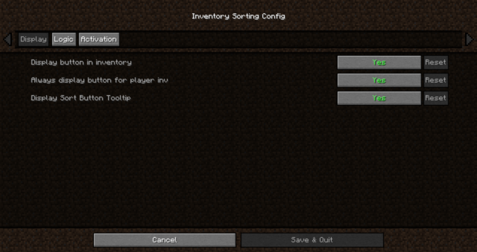 Mod : Inventory Sorting [1.14.4 - 1.20.1] - Minecraft-France