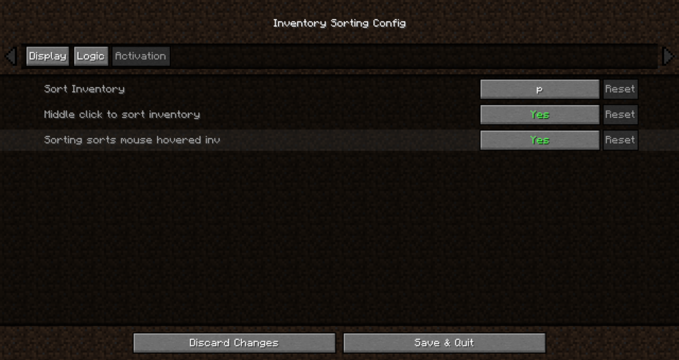 Mod : Inventory Sorting [1.14.4 - 1.20.1] - Minecraft-France