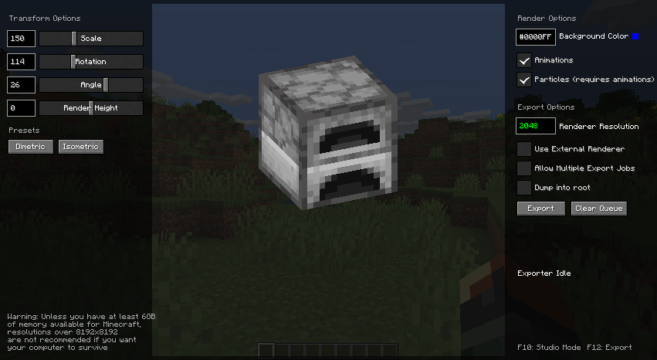 Mod : Isometric Renders [1.16.5 - 1.21.4] - Minecraft-France