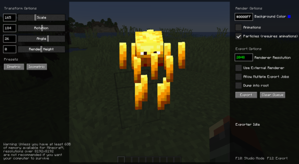 Mod : Isometric Renders [1.16.5 - 1.21.4] - Minecraft-France