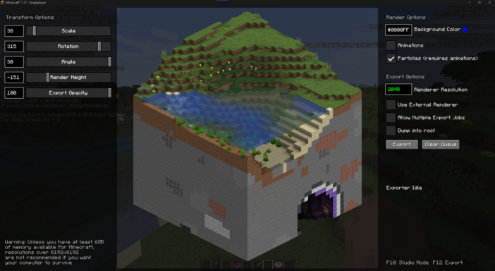 Mod : Isometric Renders [1.16.5 - 1.21.4] - Minecraft-France