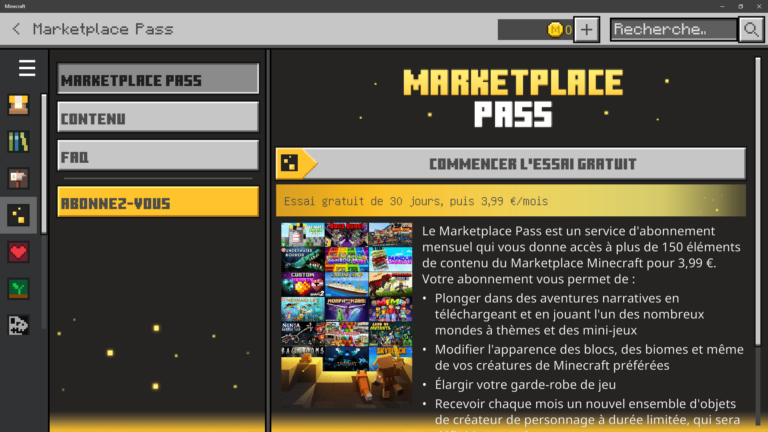 Minecraft : Découvrez le Marketplace Pass - Minecraft-France