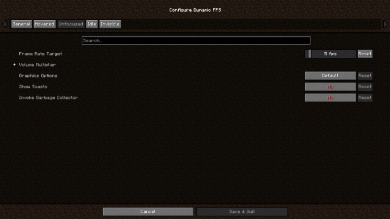 Mod : Dynamic FPS (1.14.4 à 1.21.8)