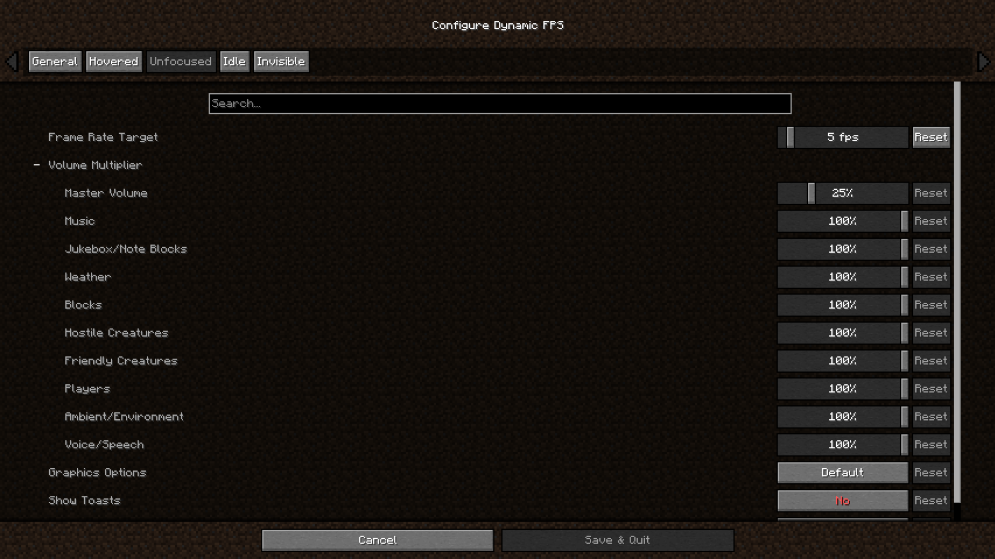Mod : Dynamic FPS (1.14.4 à 1.21.8)