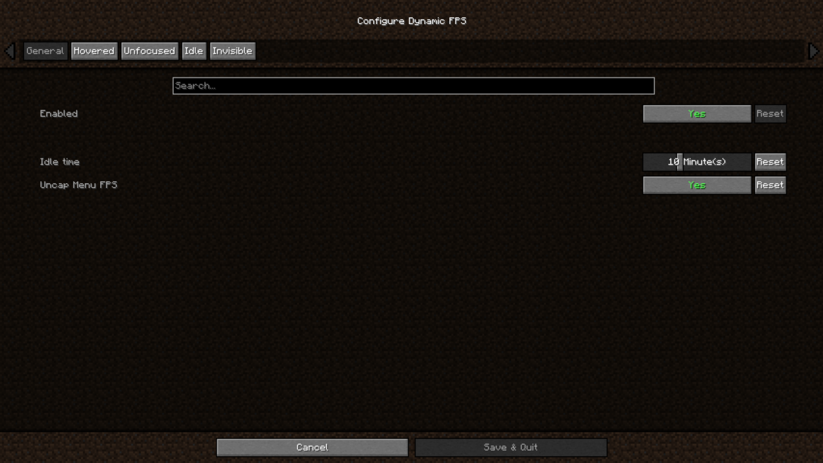 Mod : Dynamic FPS (1.14.4 à 1.21.8)