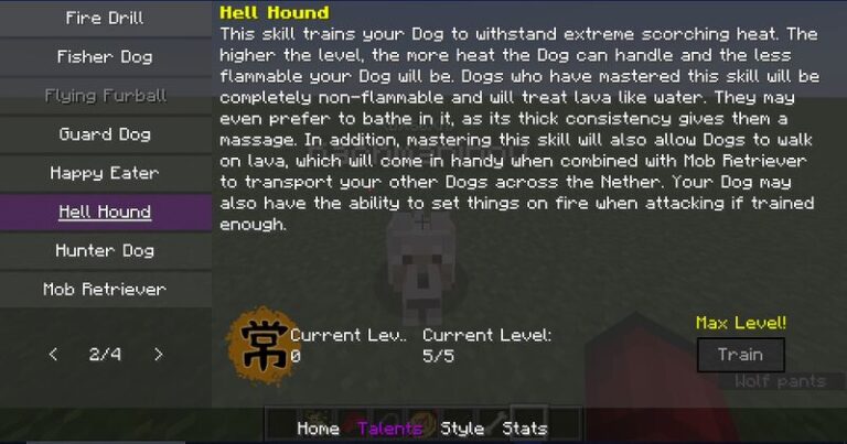 Mod : Doggy Talents Next (1.18.2 à 1.21.11)